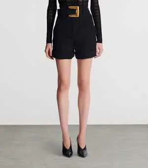 Balmain Grain De Poudre Belted Shorts