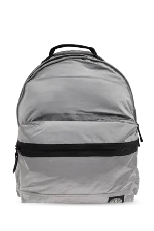 Stone Island Backpack With Logo Patch - Grey
