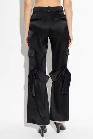 COURREGES Satin Cargo Pants - Black