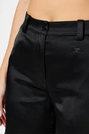 COURREGES Satin Cargo Pants - Black