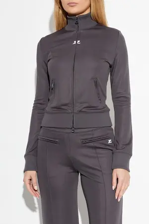 COURREGES Sweatshirt With Stand-up Collar - Brown