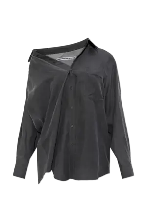Alexander Wang Silk Logo Shirt - Grey
