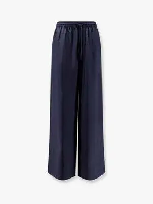 RÓHE Silk Wide Leg Trousers - Blue