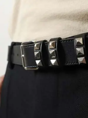 Valentino Garavani Flaneuse Leather Belt With Studs - Black