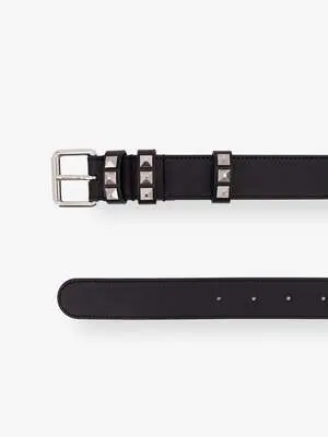 Valentino Garavani Flaneuse Leather Belt With Studs - Black