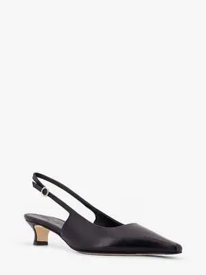 AeydĒ Catrina Leather Slingbacks - Black