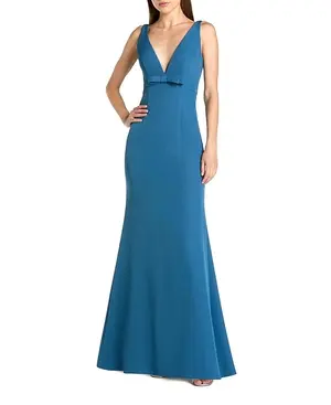 Ieena For Mac Duggal V Neck Evening Dresses