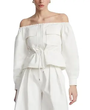 Bcbgmaxazria Off-the-shoulder Drawstring Top