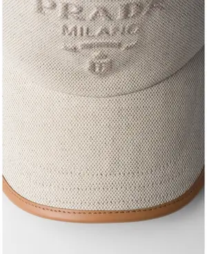 Prada Linen Blend Baseball Cap