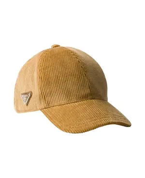 Prada Corduroy Baseball Cap - Yellow