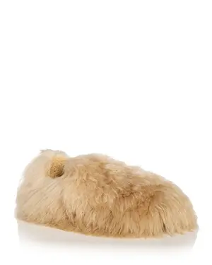 Moncler Snug Shearling Flats - Light Beige