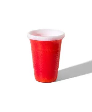 UNCOMMON GOODS Handblown Glass Party Cup Gather Glass - Red