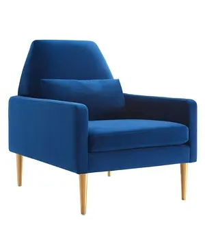 MODWAY Liliana Performance Velvet Armchair - Navy