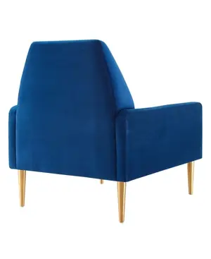 MODWAY Liliana Performance Velvet Armchair - Navy