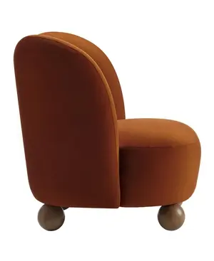 MODWAY Monroe Performance Velvet Accent Chair - Rust Walnut