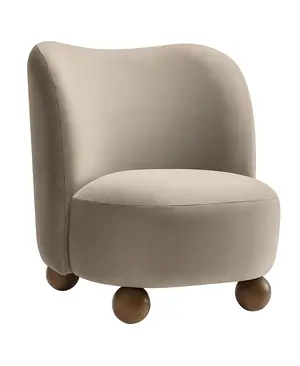 MODWAY Monroe Performance Velvet Accent Chair Taupe Walnut