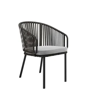MODWAY Harbor Outdoor Patio Armchair - Charcoal Gray