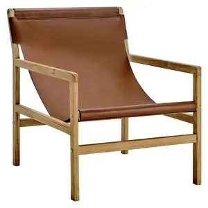 MODWAY Sonora Leather Sling Chair - Chestnut Tan