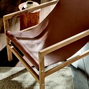 MODWAY Sonora Leather Sling Chair - Chestnut Tan