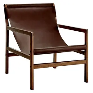 MODWAY Sonora Leather Sling Chair - Nutmeg Brown