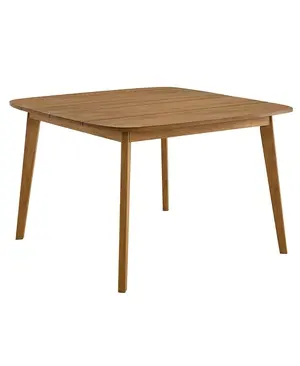 MODWAY Vienna 46" Square Outdoor Patio Teak Wood Dining Table - Natural