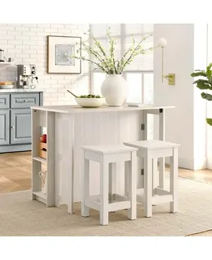 MODWAY Meadowbrook Kitchen Island And Stool, Set Of 3