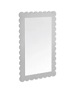 MODWAY Emmeline Scalloped Rectangle Wall Mirror - Light Gray