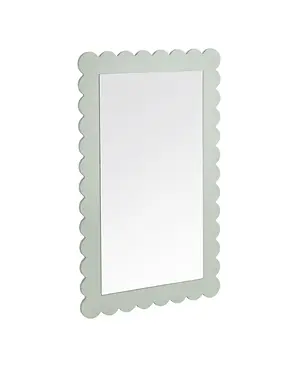 MODWAY Emmeline Scalloped Rectangle Wall Mirror - Sage