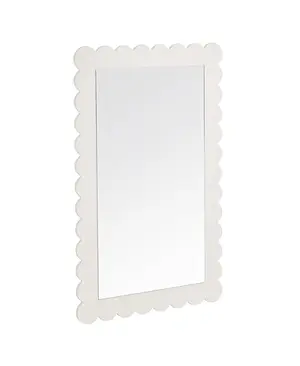 MODWAY Emmeline Scalloped Rectangle Wall Mirror - White