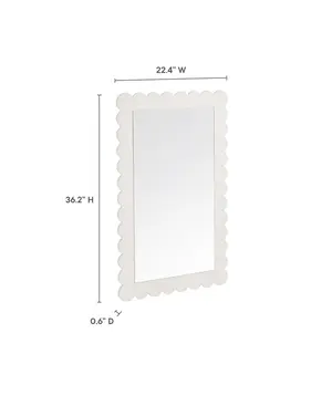 MODWAY Emmeline Scalloped Rectangle Wall Mirror - White