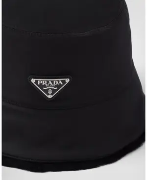 Prada Re-nylon And Shearling Bucket Hat