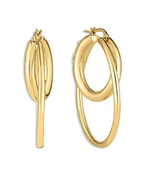 Roberto Coin 18k Yellow Double Hoop Earrings - Gold