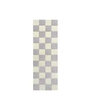 MAISON DEUX Rug Checkerboard 3.9 X 5.9 Ft - Blue
