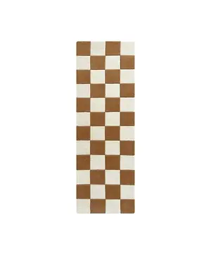 MAISON DEUX Rug Checkerboard 3.9 X 5.9 Ft - Terra Brown