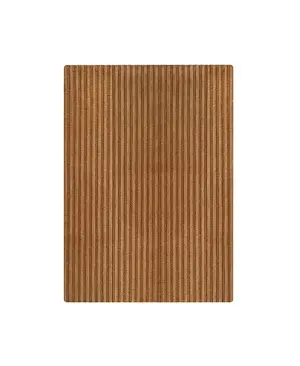 MAISON DEUX Solid Stripe Rug 48 X 72 Terra Brown