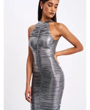 MISS CIRCLE NEW YORK Abril Glitter Backless Gown