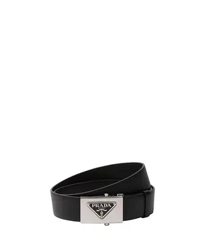 Prada Saffiano Leather Belt - Black