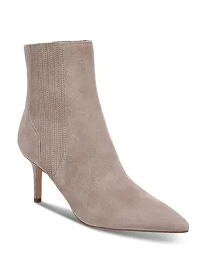 Veronica Beard Lisa 70 Suede Stiletto Heel Booties - Bark Suede