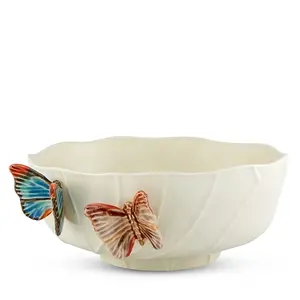 BORDALLO PINHEIRO Vista Alegre Cloudy Butterflies Claudia Schiffer Salad Bowl - Multi