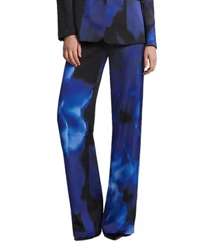Bcbgmaxazria Relaxed Fit Pant - Blue Rose Print
