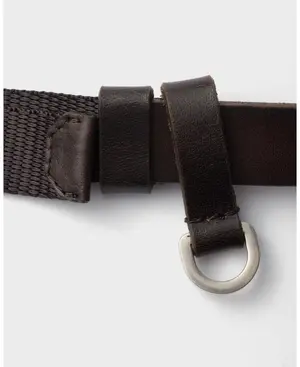 Prada Leather And Woven Nylon Tape Belt