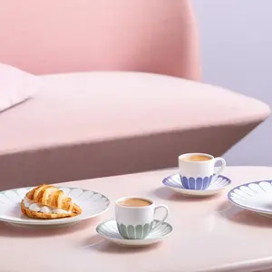 VILLEROY & BOCH Fleur Cassis Espresso Cup Saucer - Green