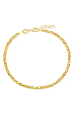 Sterling Forever Christina Cubic Zirconia Tennis Bracelet - Gold