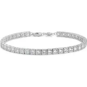 Sterling Forever Christina Cubic Zirconia Tennis Bracelet - Silver