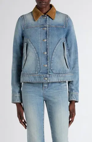 Alexander McQueen Boxy Denim Jacket - Royal