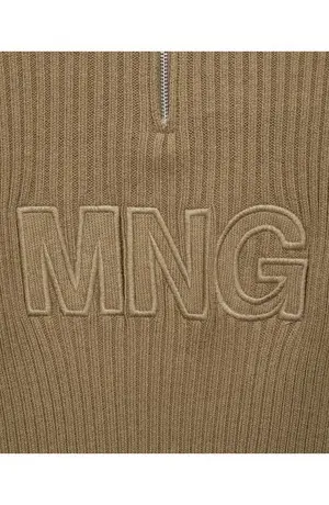 Mango Perkins Logo Half-zip Sweater