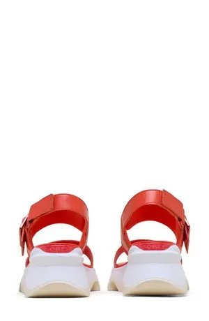 Sorel Kinetic Impact Wedge Slide Sandal - Crimson Fire/honey White
