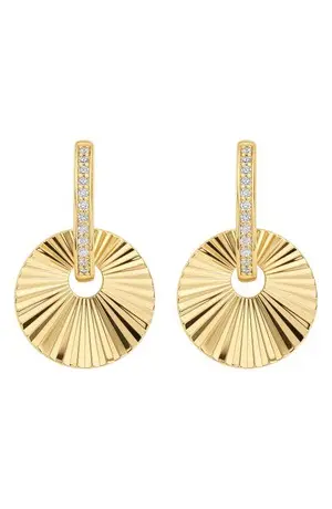 ATHRA LUXE Dolce Sole Fluted Drop Huggie Earrings - Gold
