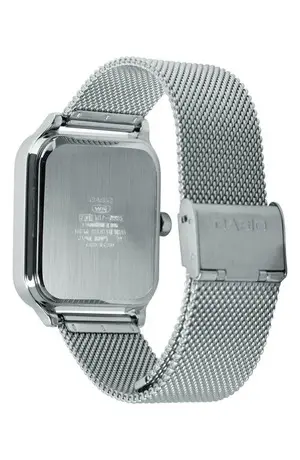 Casio Moonphase Mesh Strap Watch - Silver