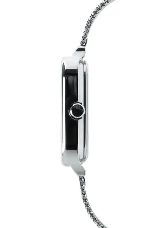 Casio Moonphase Mesh Strap Watch - Silver/black